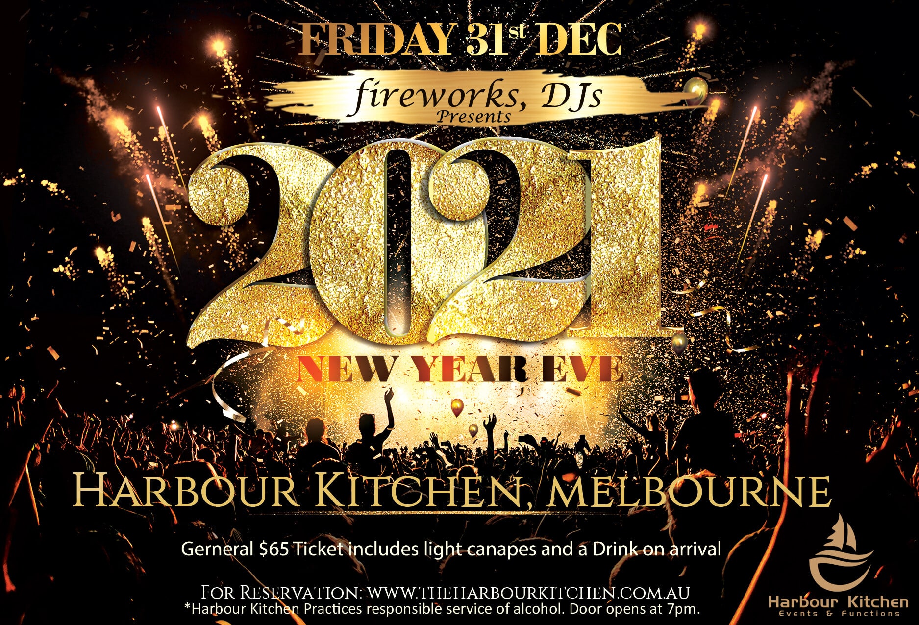 You’re invited to NYE Party @ Harbour Kitchen Docklands